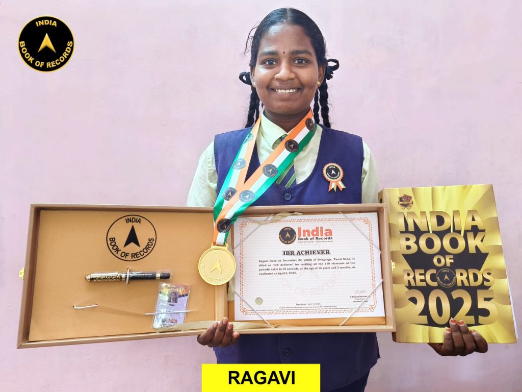 Ragavi - IBR Achiever - India Book of Records