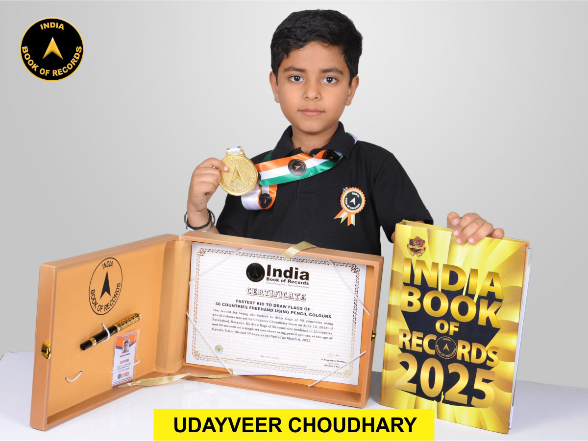 Fastest kid to draw flags of 50 countries freehand using pencil colours