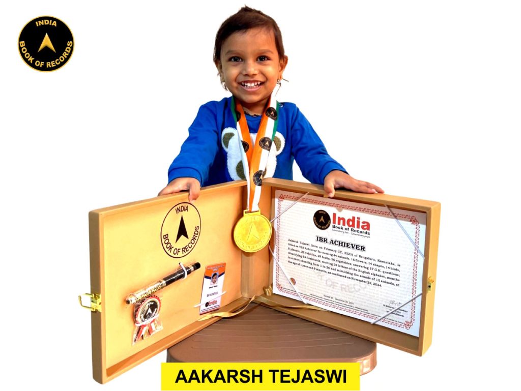 Aakarsh Tejaswi - IBR Achiever - India Book of Records