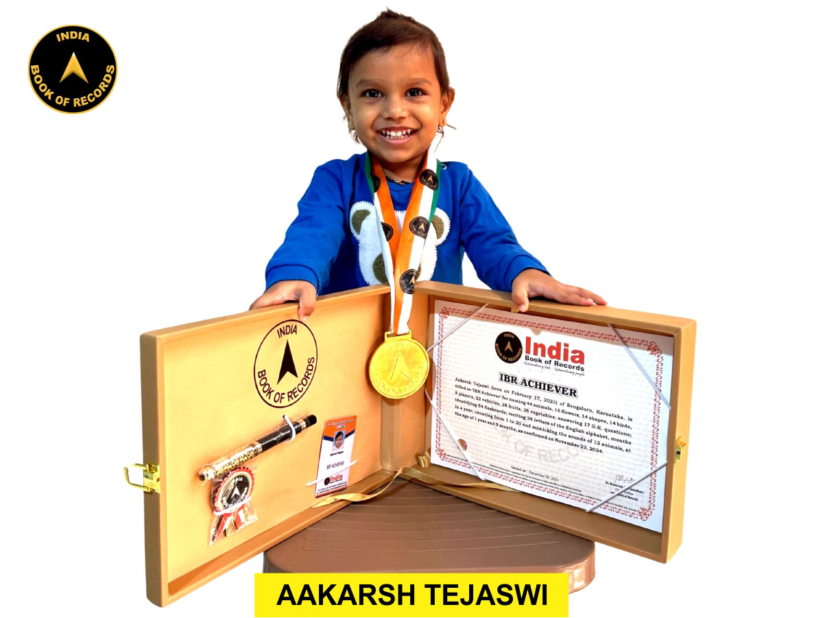 Aakarsh Tejaswi - IBR Achiever - India Book of Records