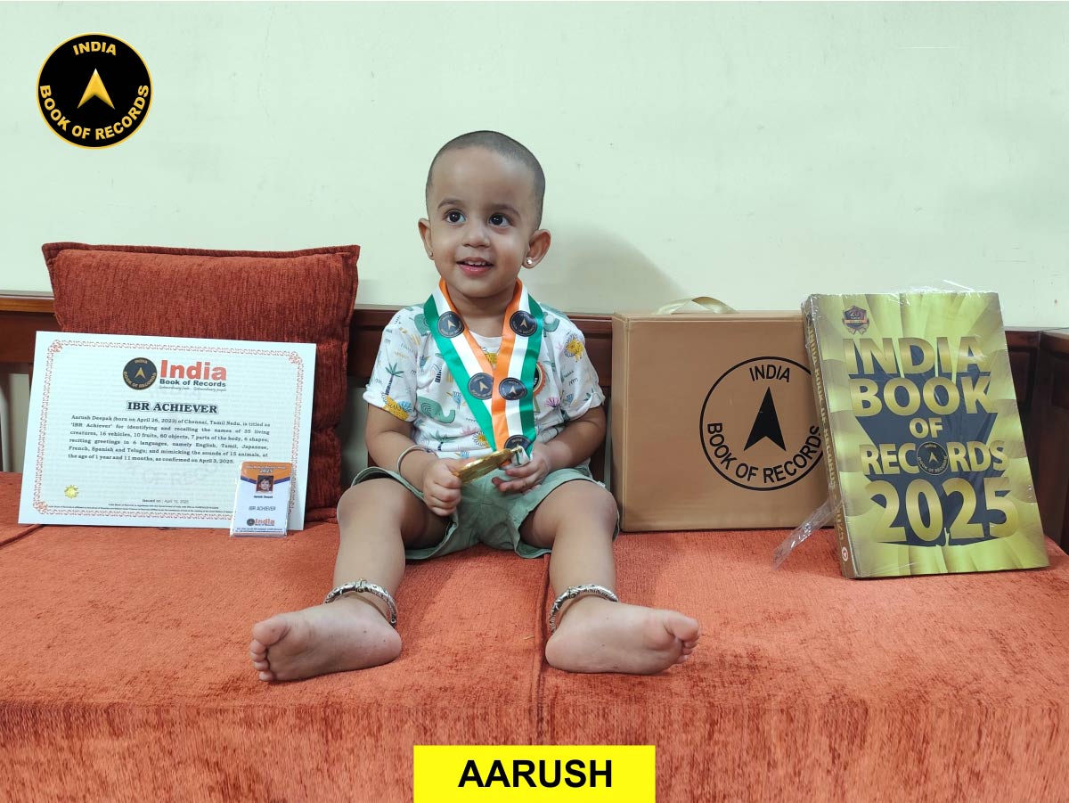 Aarush Deepak - IBR Achiever - India Book of Records