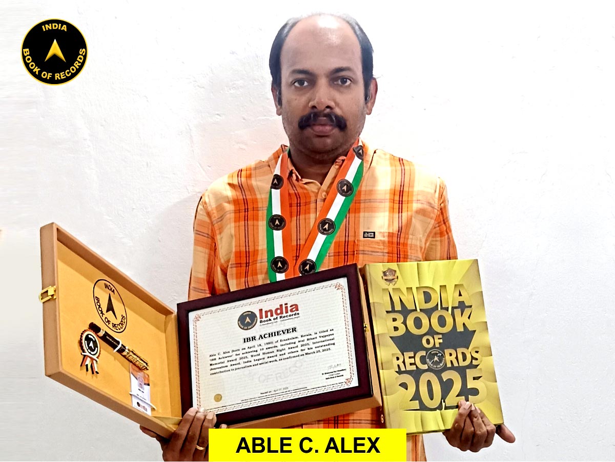 Able C. Alex- IBR Achiever - India Book of Records
