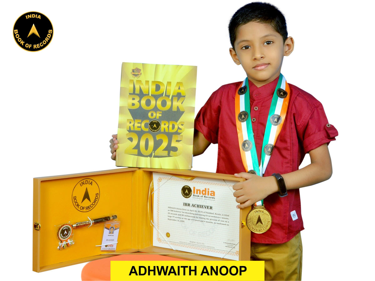Adhwaith Anoop - IBR Achiever - India Book of Records