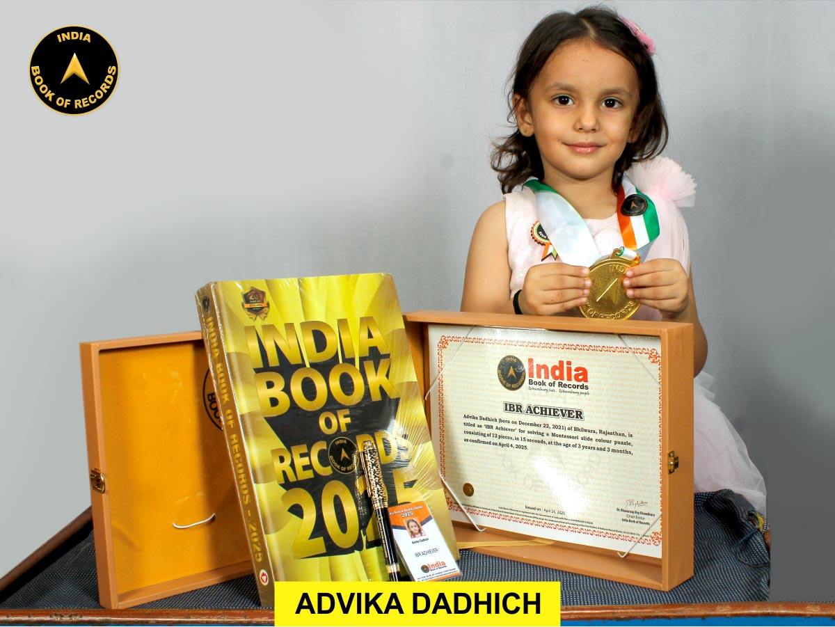Advika Dadhich - IBR Achiever - India Book of Records