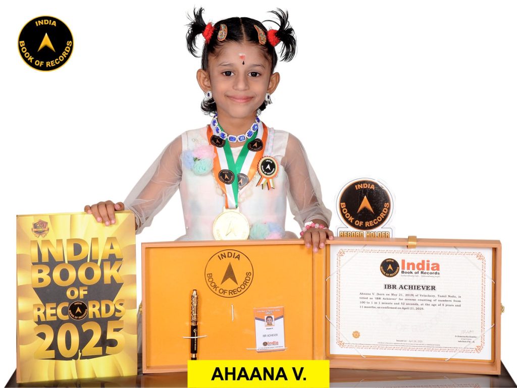 Ahaana V.- IBR Achiever - India Book of Records