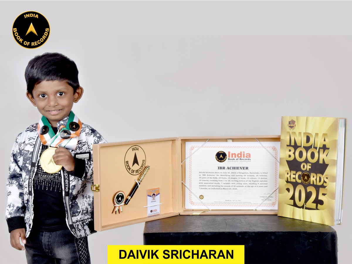 Daivik Sricharan- IBR Achiever - India Book of Records