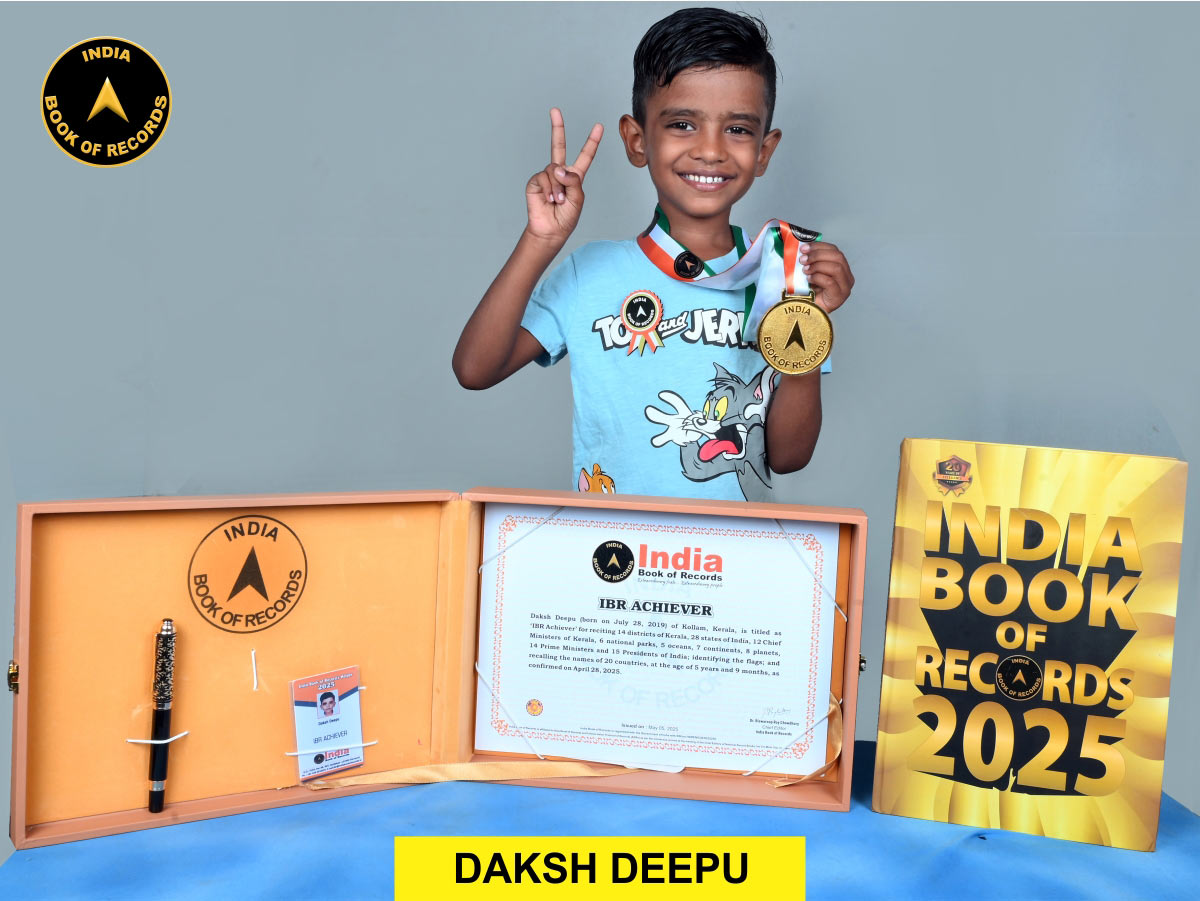 Daksh Deepu - IBR Achiever - India Book of Records