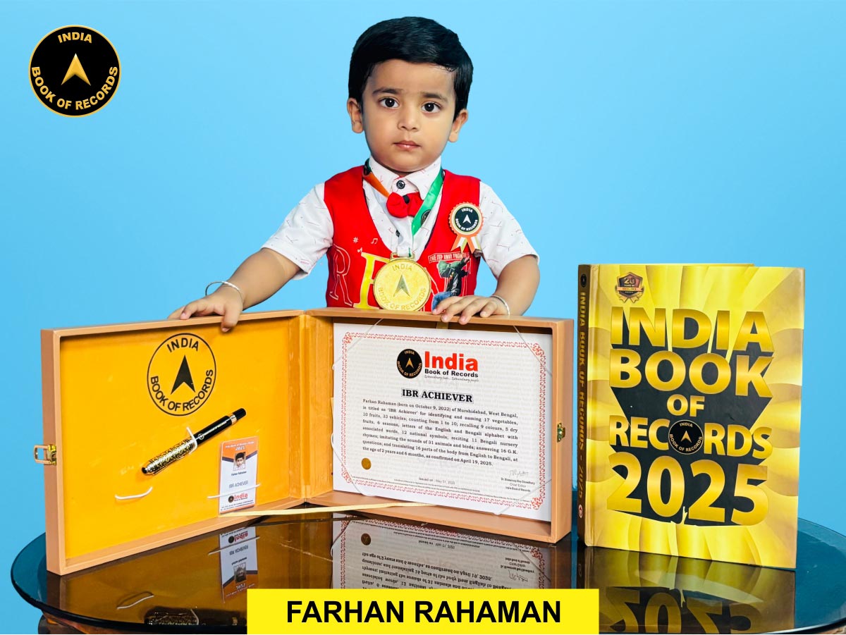 Farhan Rahaman- IBR Achiever - India Book of Records
