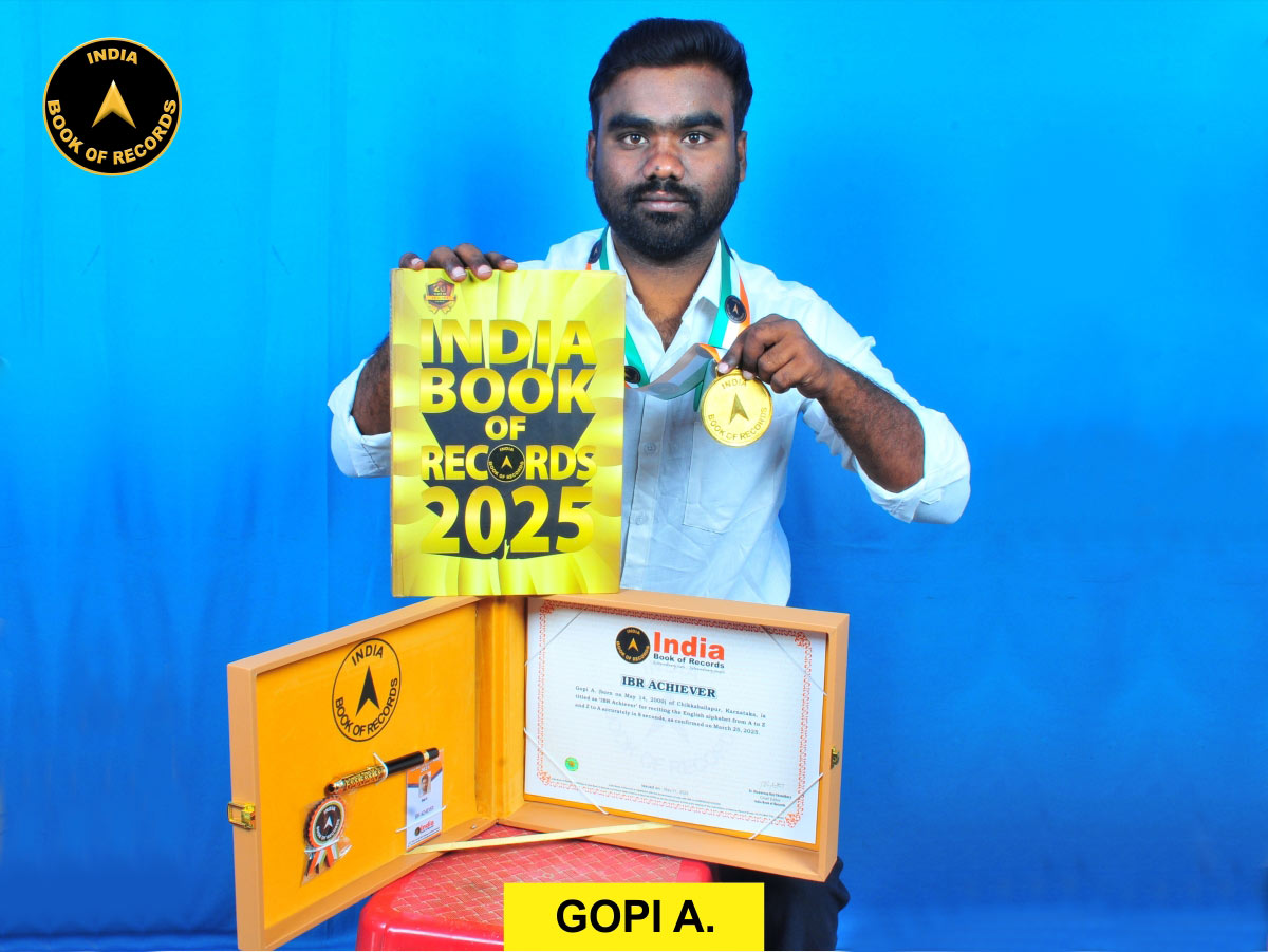 Gopi A. - IBR Achiever - India Book of Records