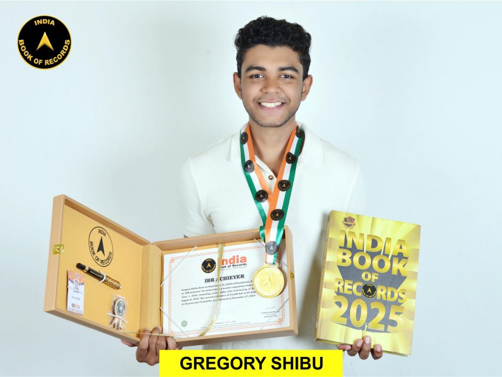 Gregory Shibu- IBR Achiever - India Book of Records