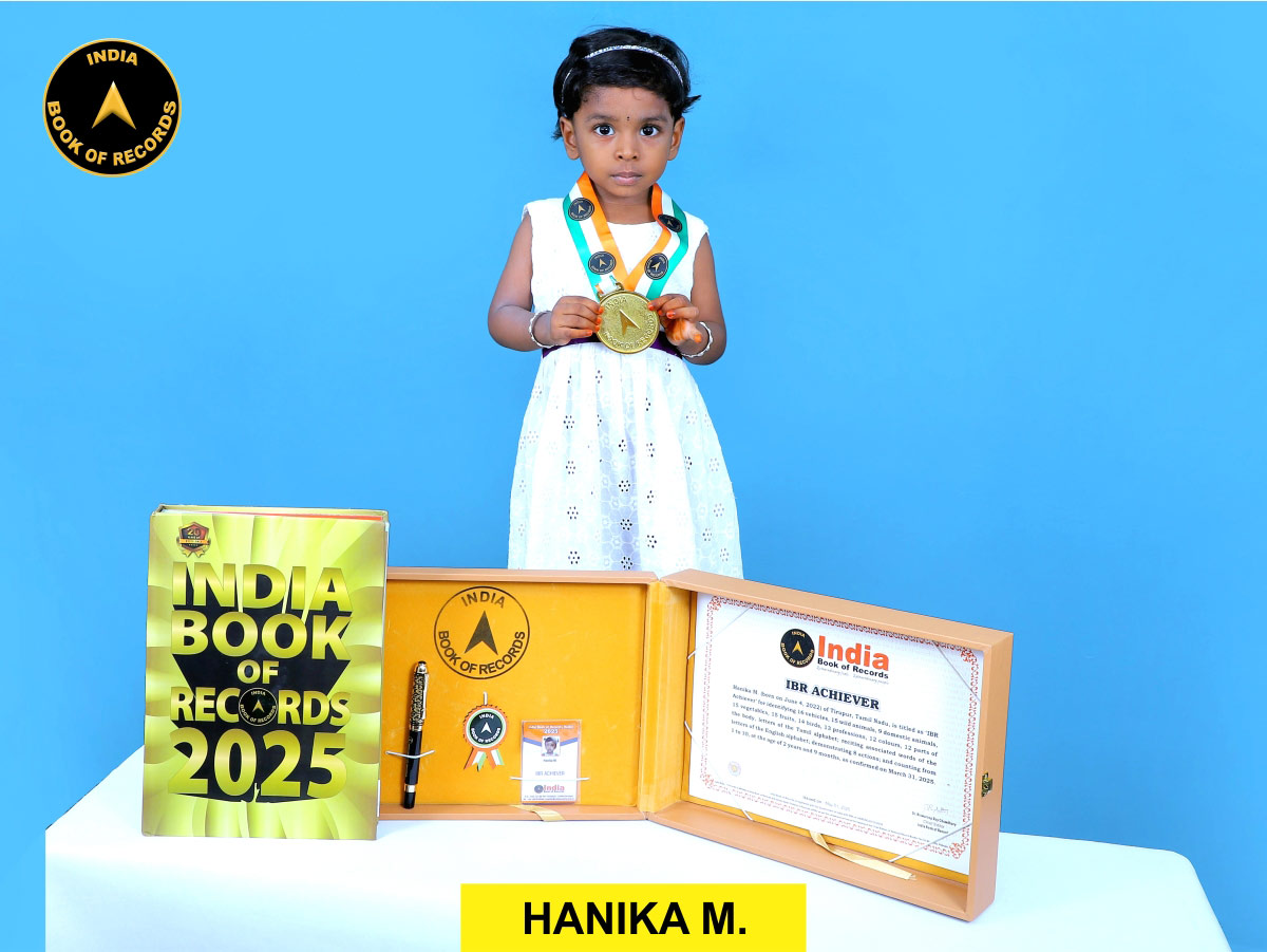 Hanika M.- IBR Achiever - India Book of Records