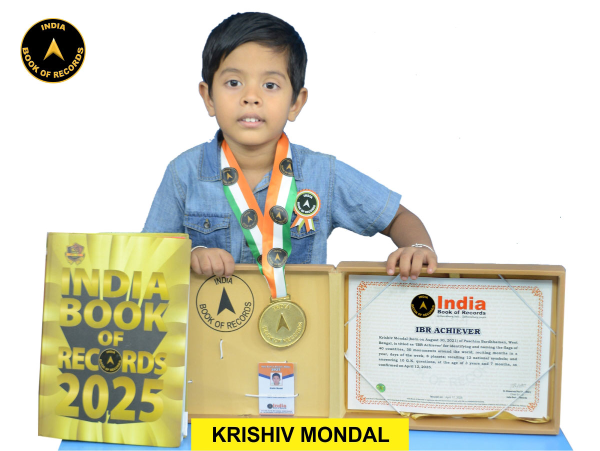 Krishiv Mondal - IBR Achiever - India Book of Records