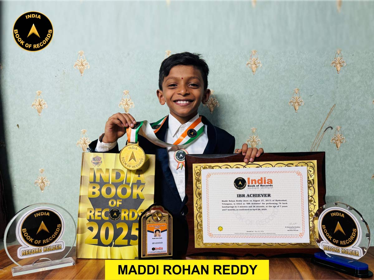 Maddi Rohan Reddy- IBR Achiever - India Book of Records