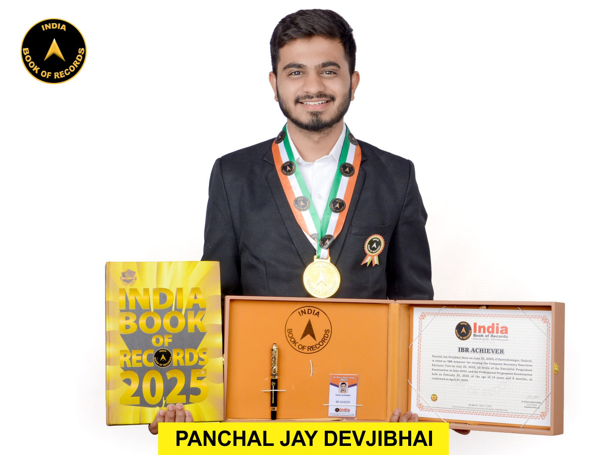 Panchal Jay Devjibhai - IBR Achiever - India Book of Records