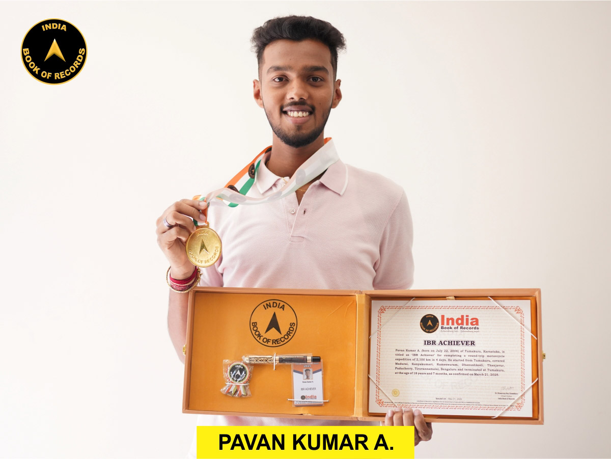 Pavan Kumar A.- IBR Achiever - India Book of Records