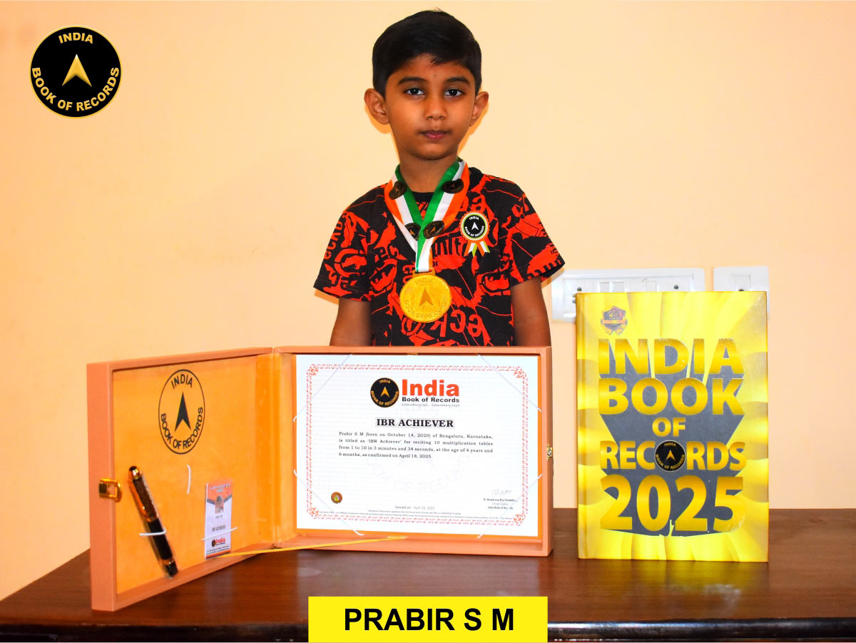 Prabir S M- IBR Achiever - India Book of Records