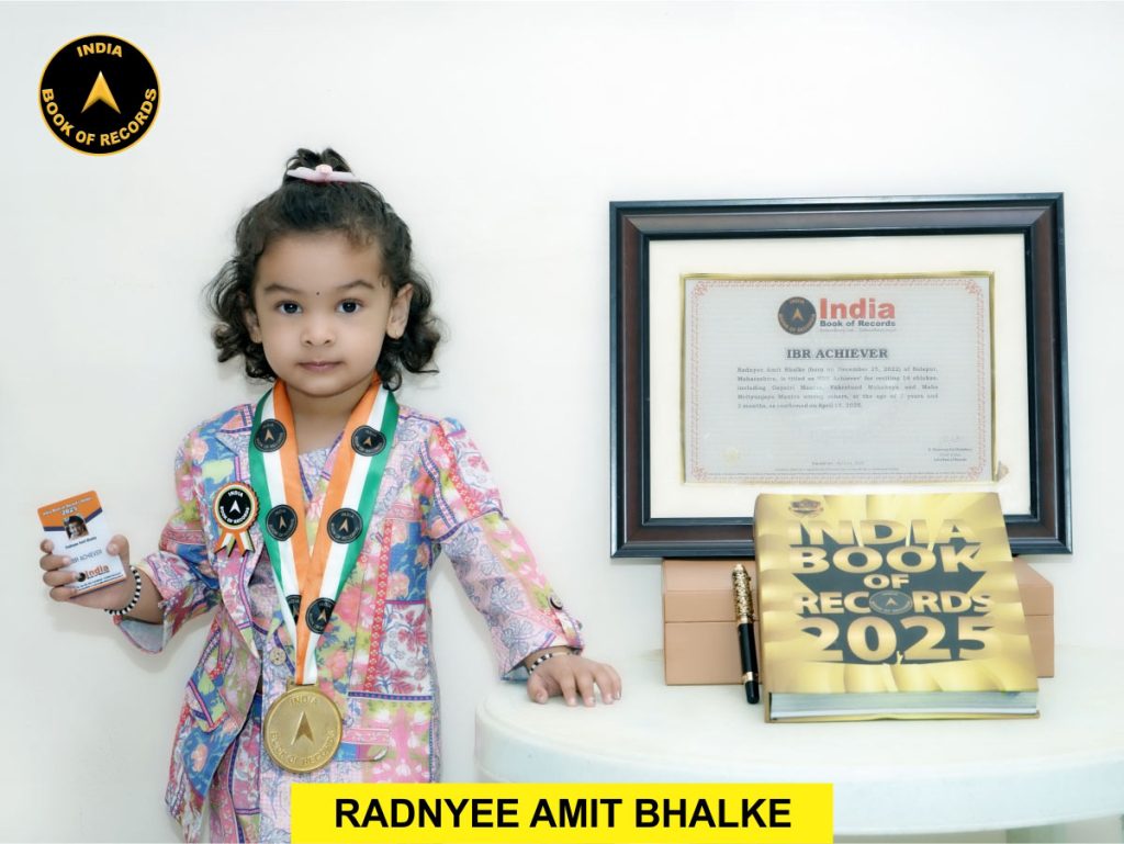 Radnyee Amit Bhalke - IBR Achiever - India Book of Records