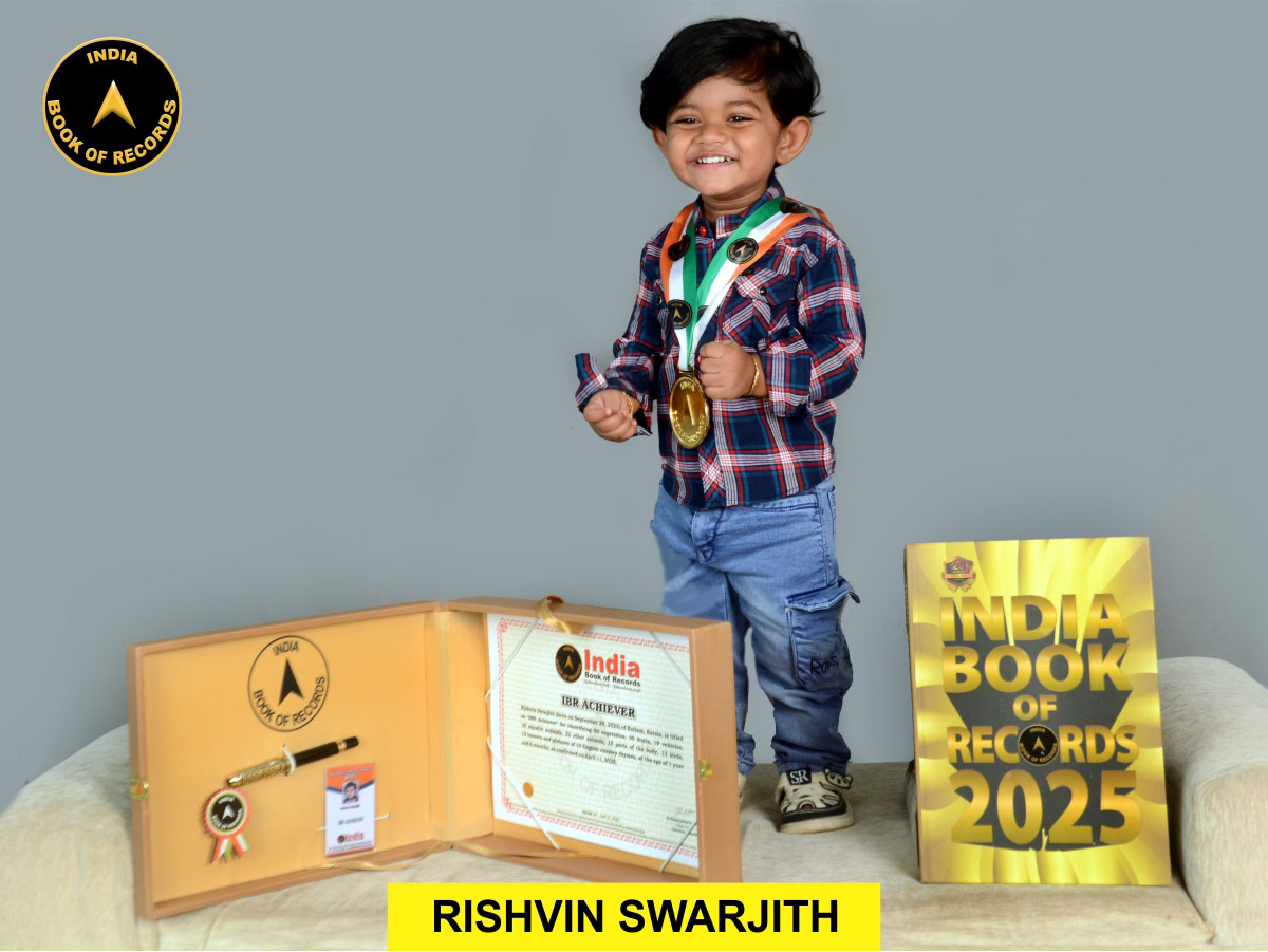 Rishvin Swarjith- IBR Achiever - India Book of Records