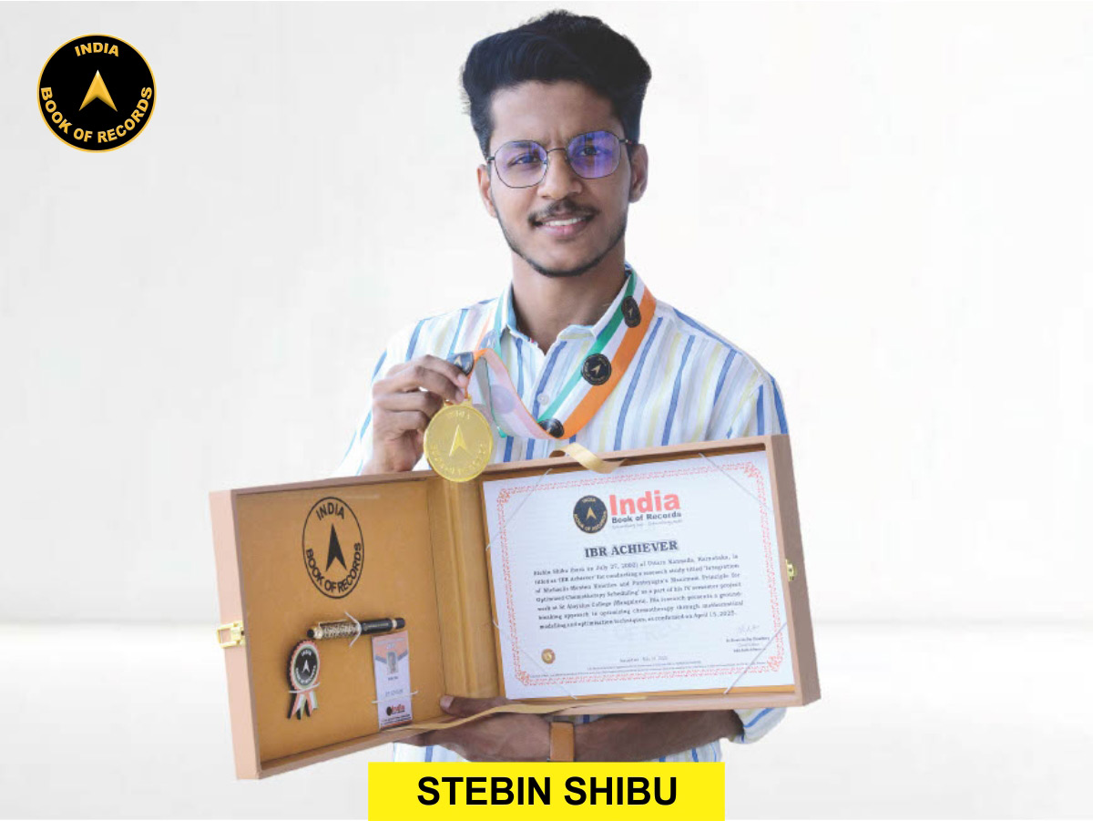Stebin Shibu - IBR Achiever - India Book of Records