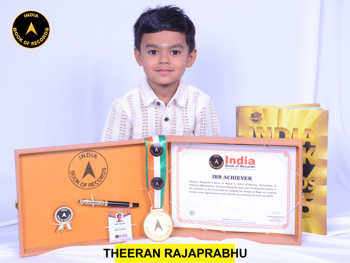 Theeran Rajaprabhu- IBR Achiever - India Book of Records