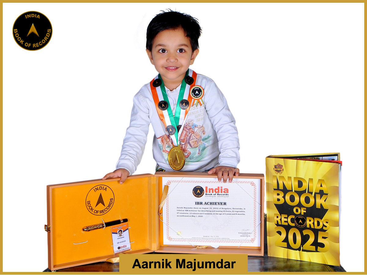 Aarnik Majumdar - IBR Achiever - India Book of Records