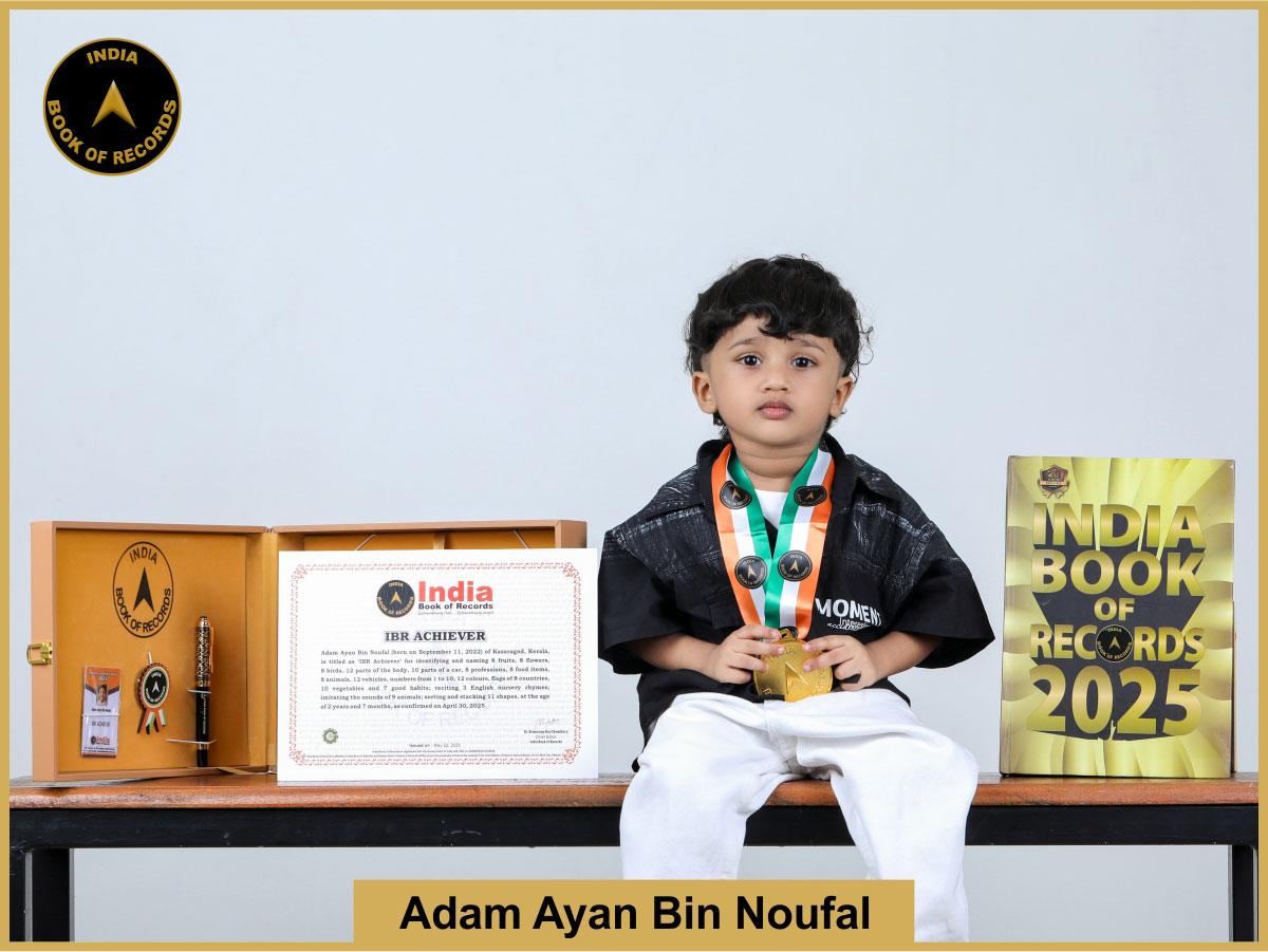 Adam Ayan Bin Noufal - IBR Achiever - India Book of Records