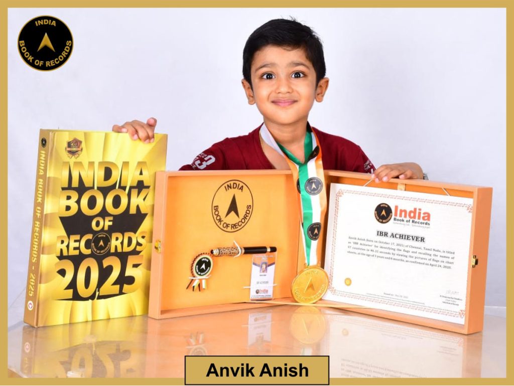 Anvik Anish - IBR Achiever - India Book of Records