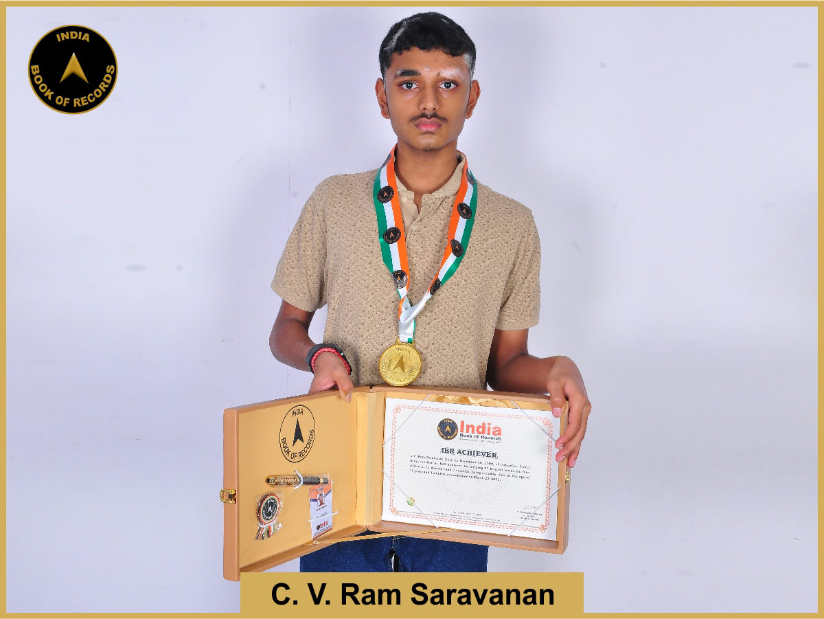 C. V. Ram Saravanan- IBR Achiever - India Book of Records