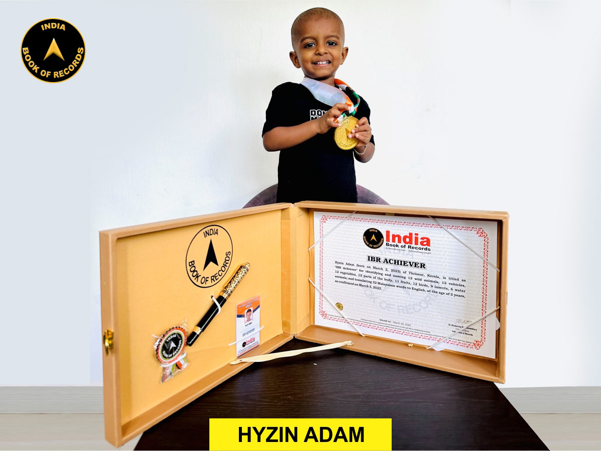 Hyzin Adam- IBR Achiever - India Book of Records