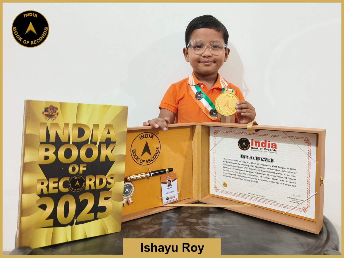 Ishayu Roy - IBR Achiever - India Book of Records