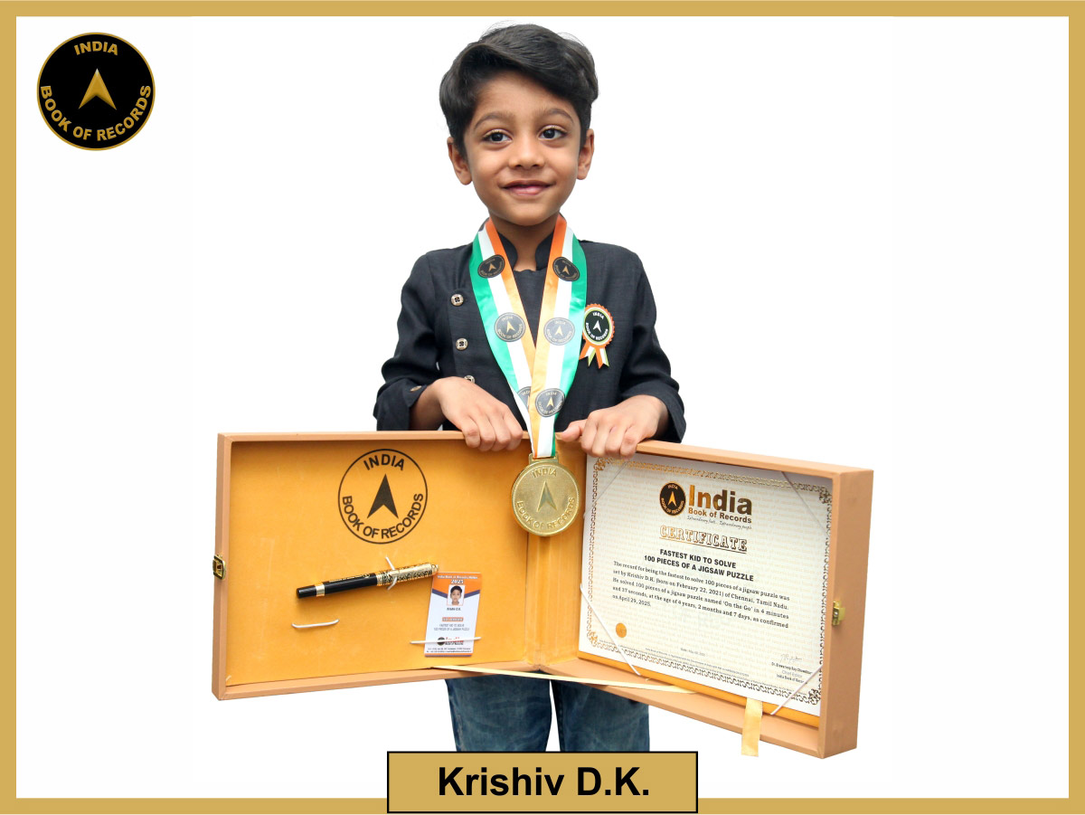 Fastest kid to solve 100 pieces of a jigsaw puzzle