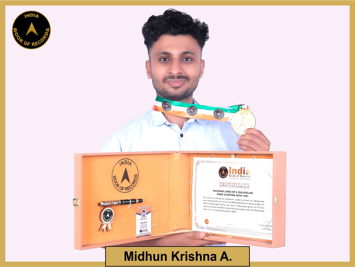 Maximum lines of a Malayalam poem starting with ‘chi’