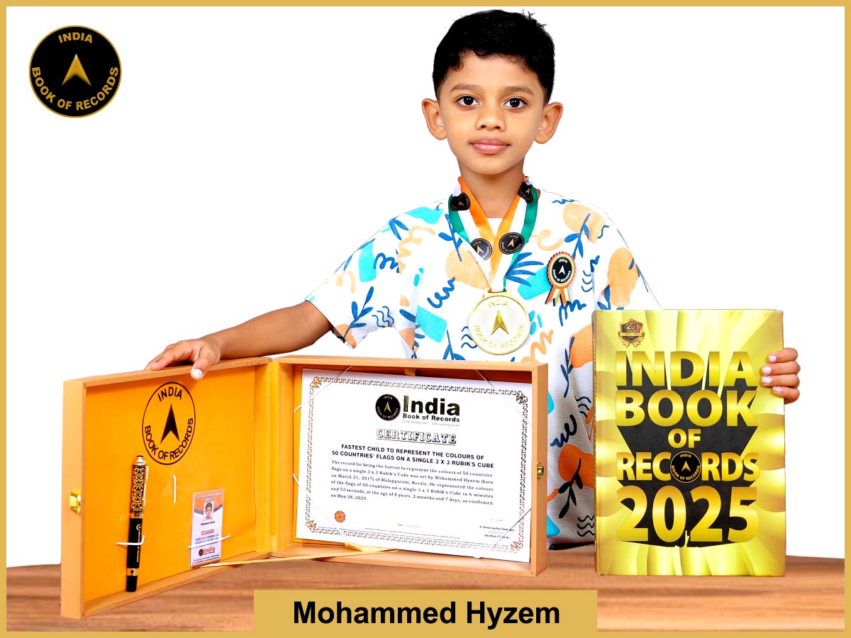 Fastest child to represent the colours of Rubik's Cube