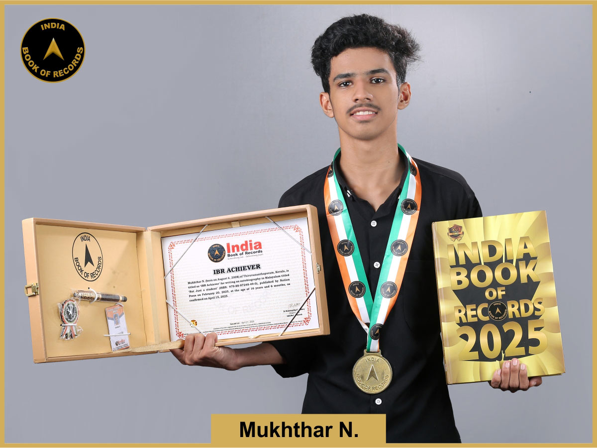 Mukhthar N.- IBR Achiever - India Book of Records
