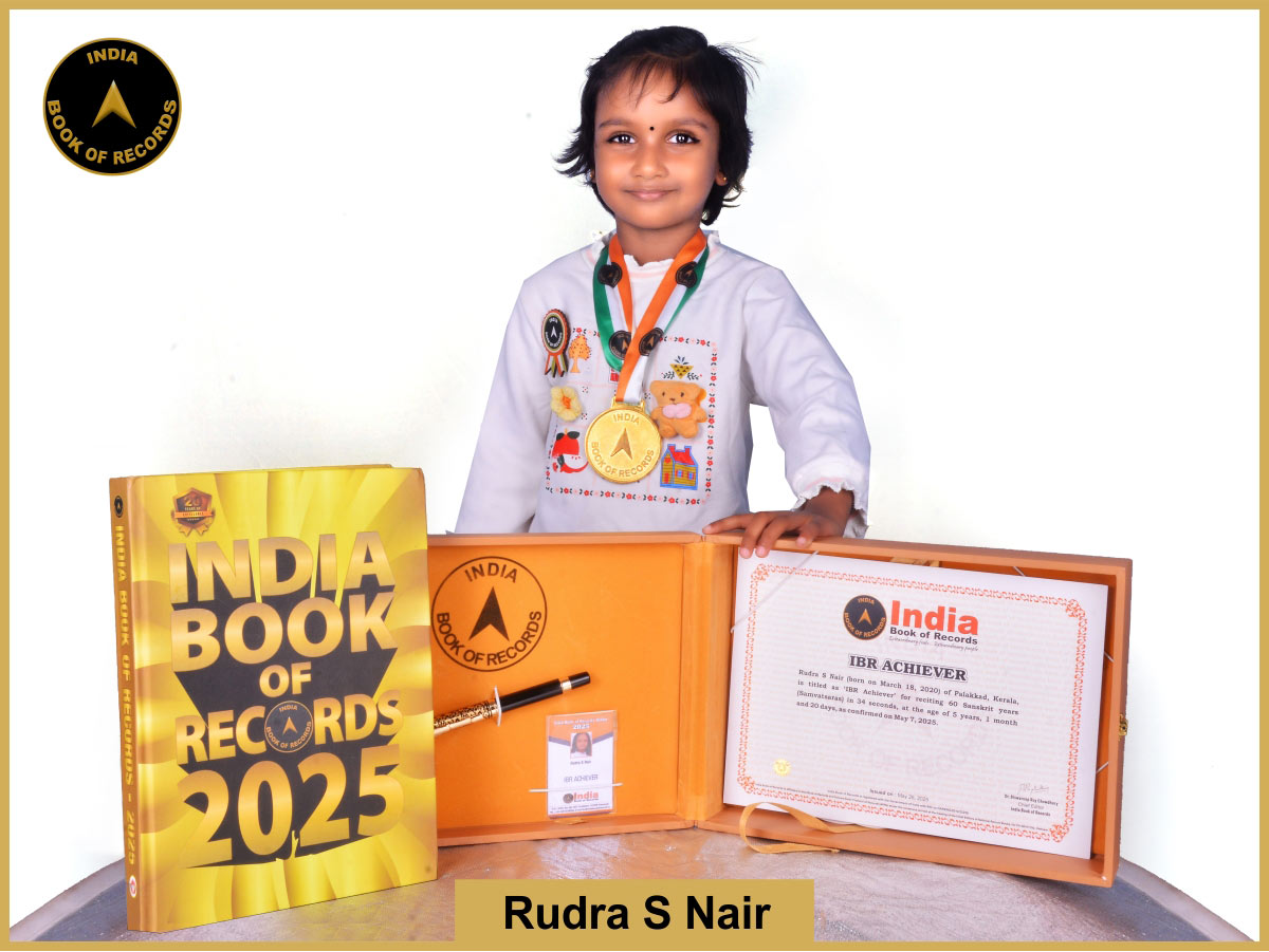 Rudra S Nair- IBR Achiever - India Book of Records
