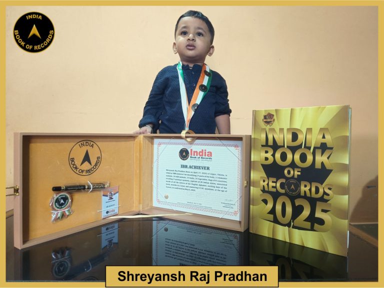 Shreyansh Raj Pradhan- IBR Achiever - India Book of Records