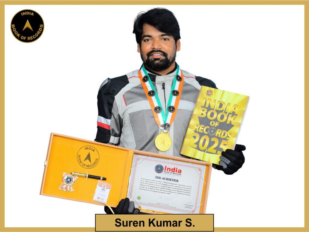 Suren Kumar S.- IBR Achiever - India Book of Records