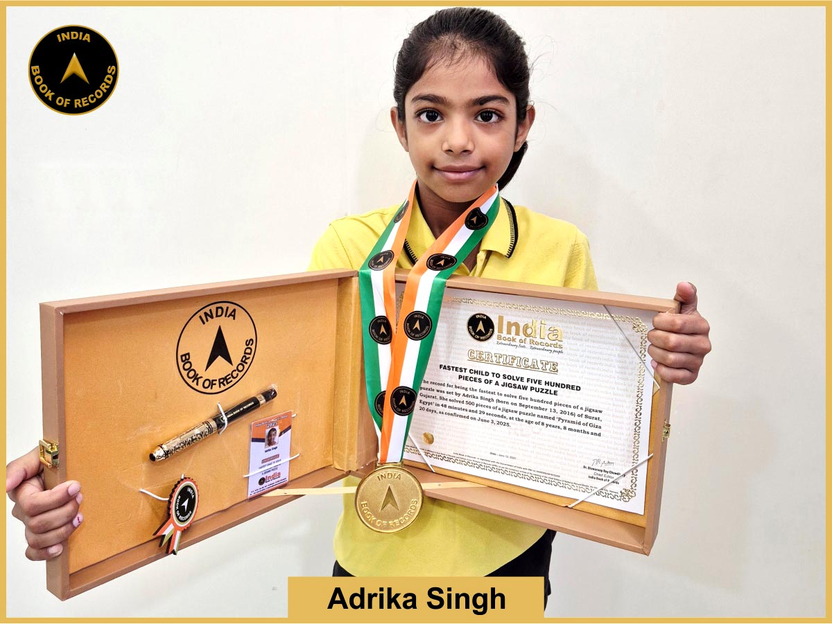 Fastest child to solve five hundred pieces of a jigsaw puzzle