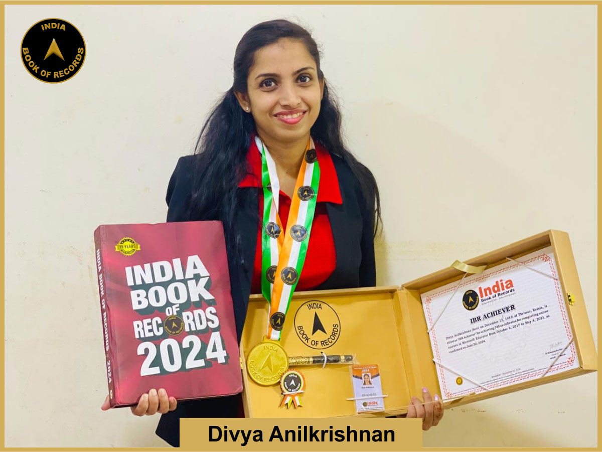 Divya Anilkrishnan - IBR Achiever - India Book of Records