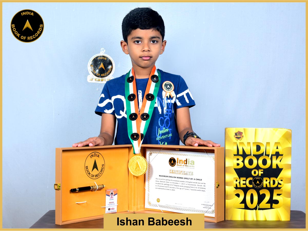 Maximum English words spelt by a child