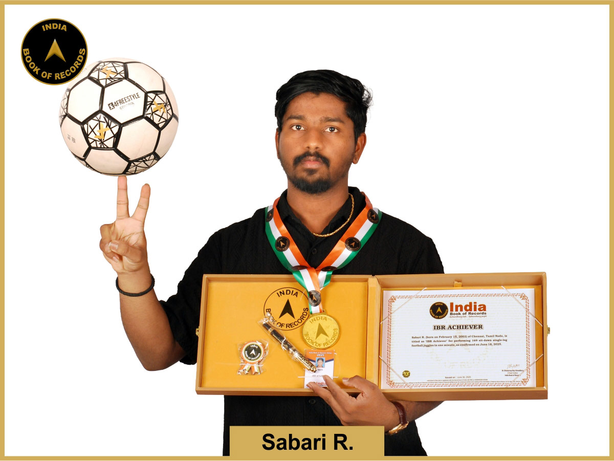 Sabari R. - IBR Achiever - India Book of Records