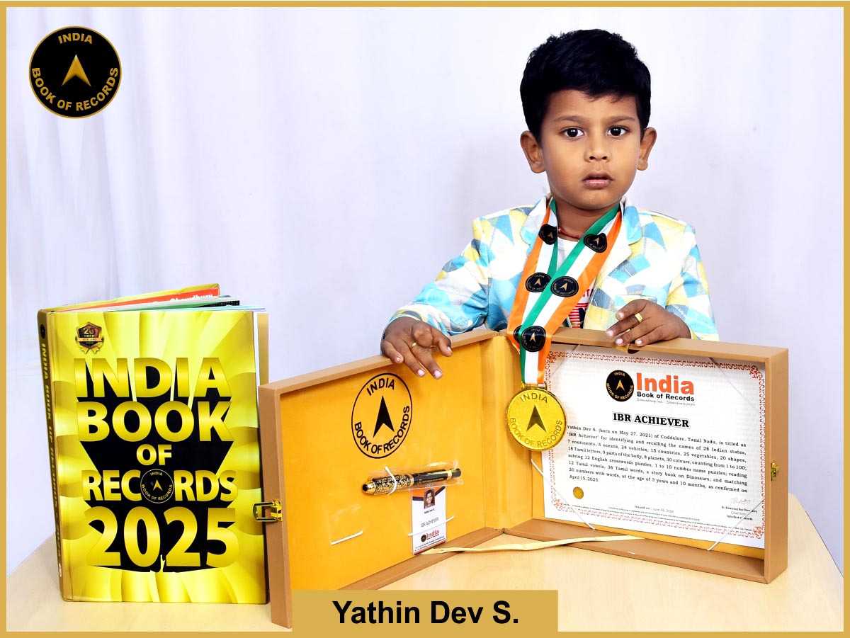 Yathin Dev S. - IBR Achiever - India Book of Records