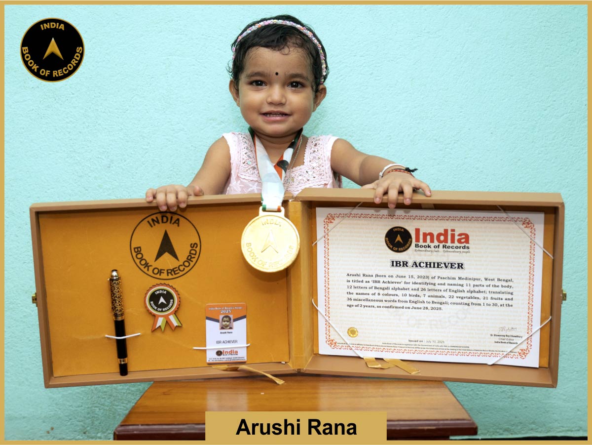 Arushi Rana - IBR Achiever - India Book of Records