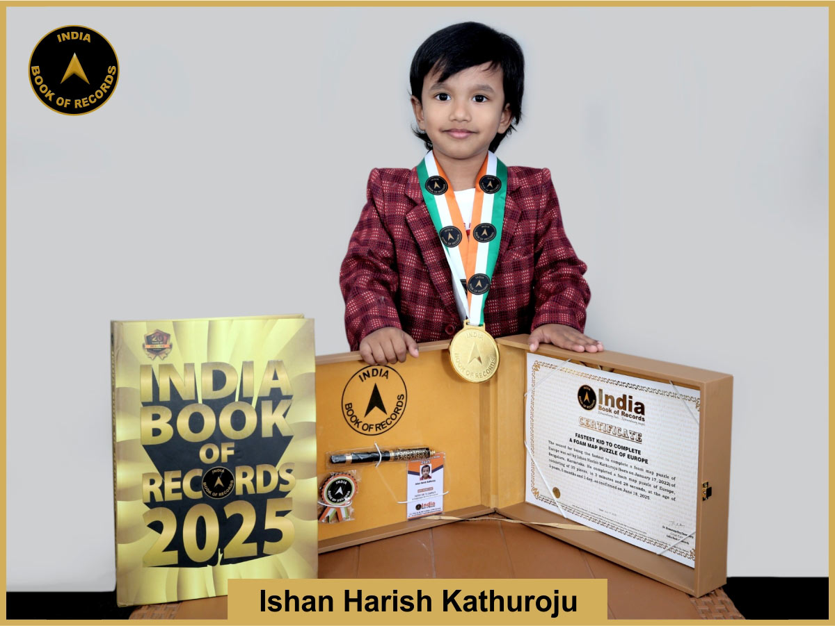 Fastest kid to complete a foam map puzzle of Europe