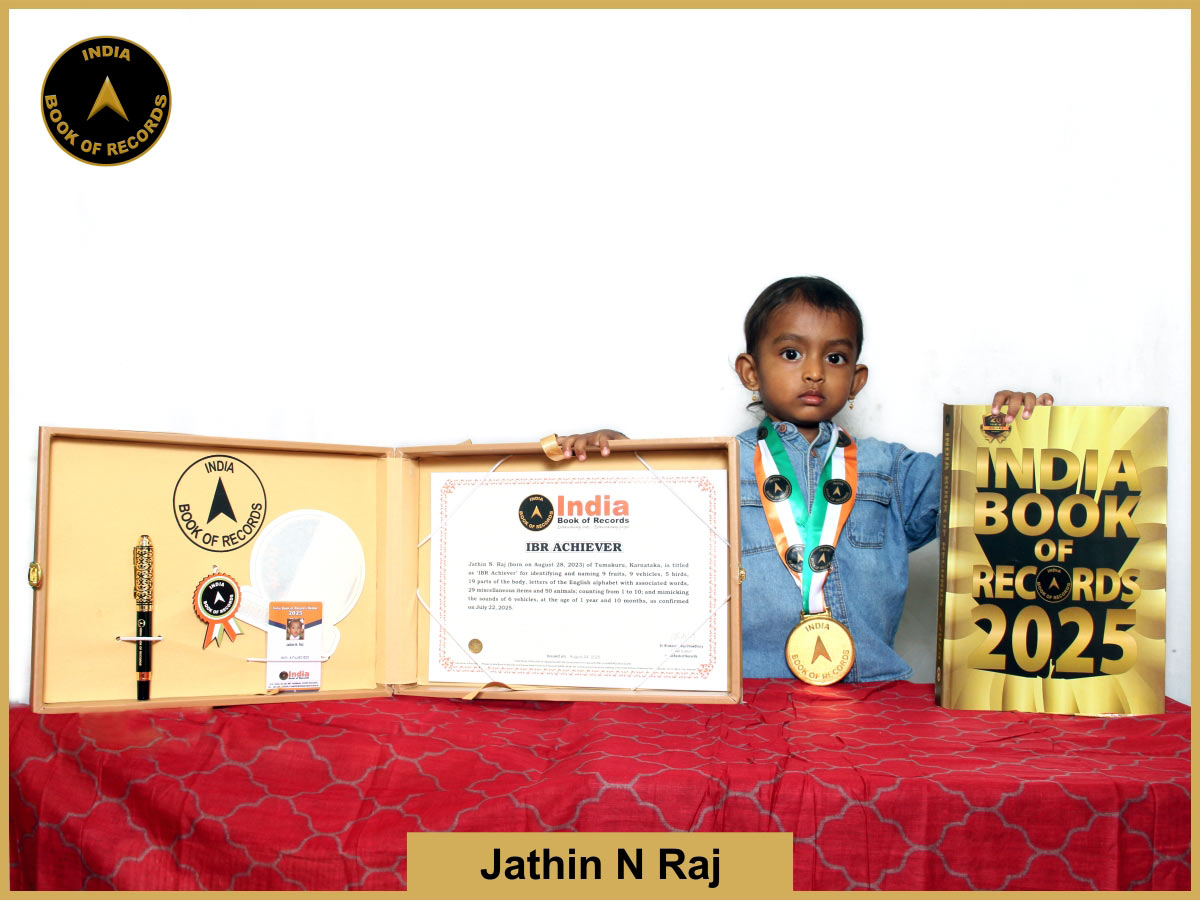 Jathin N. Raj- IBR Achiever - India Book of Records