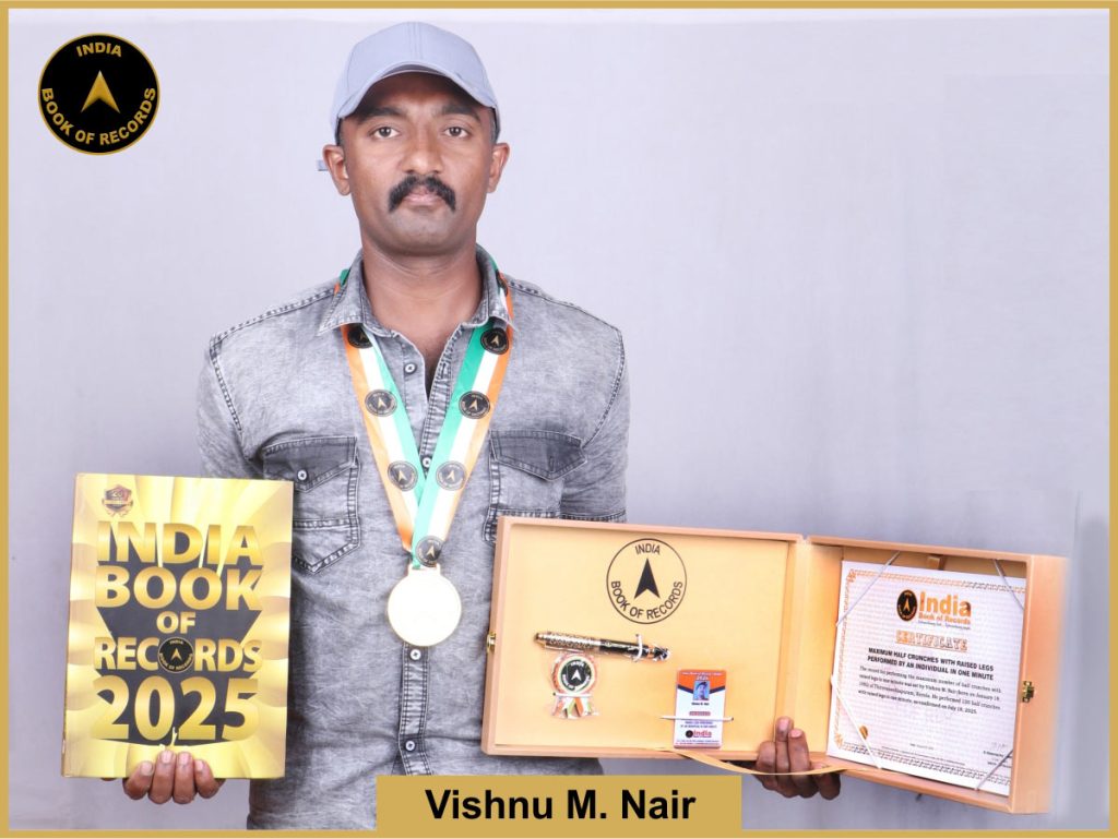 Maximum half crunches with raised legs performed