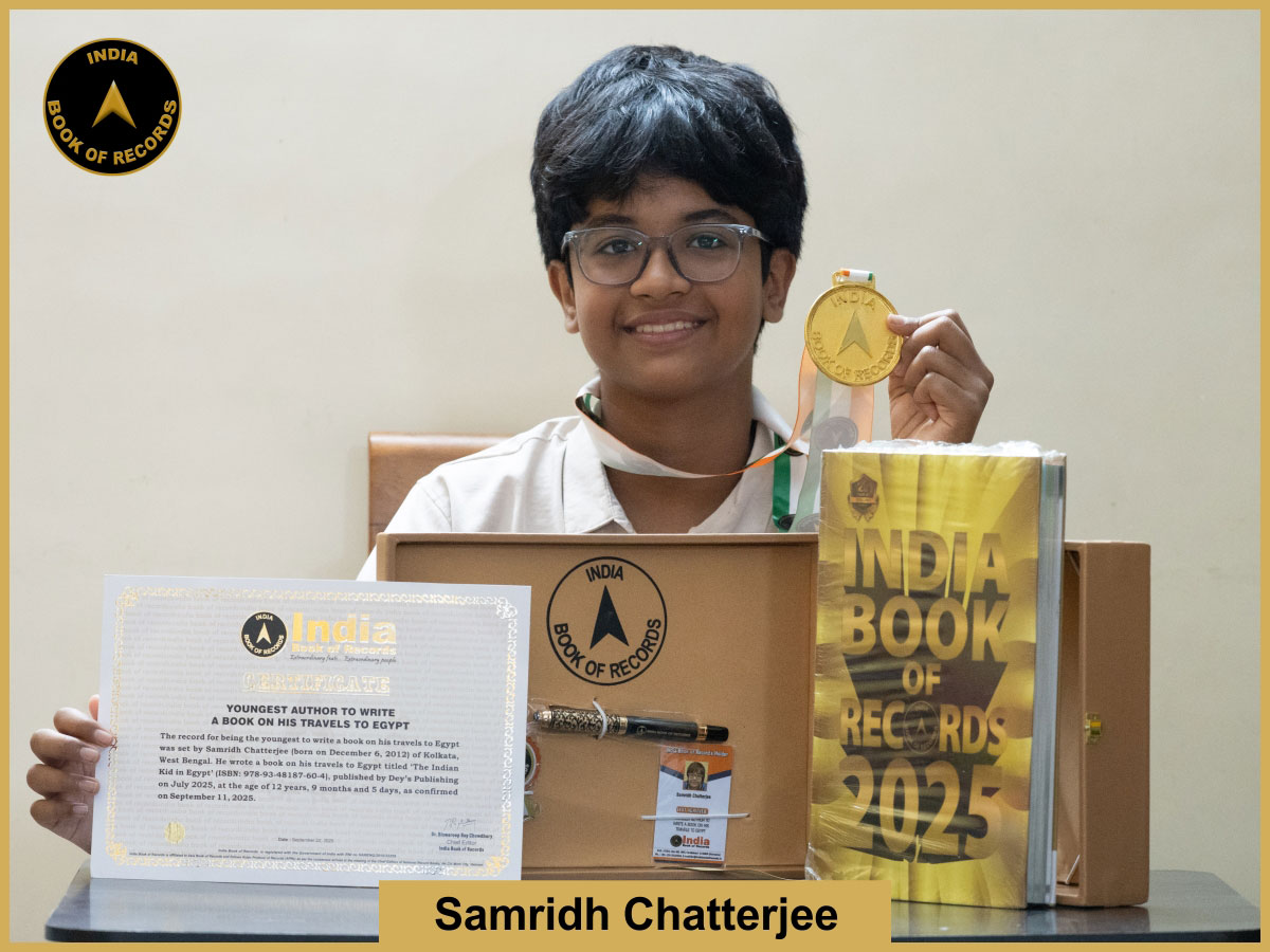 Youngest author to write a book on his travels to Egypt