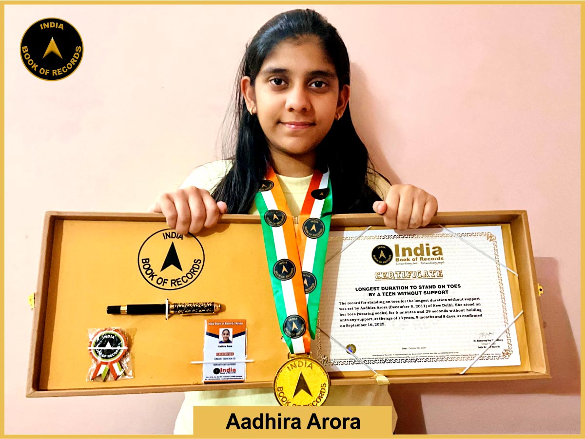 Longest duration to stand on toes by a teen without support