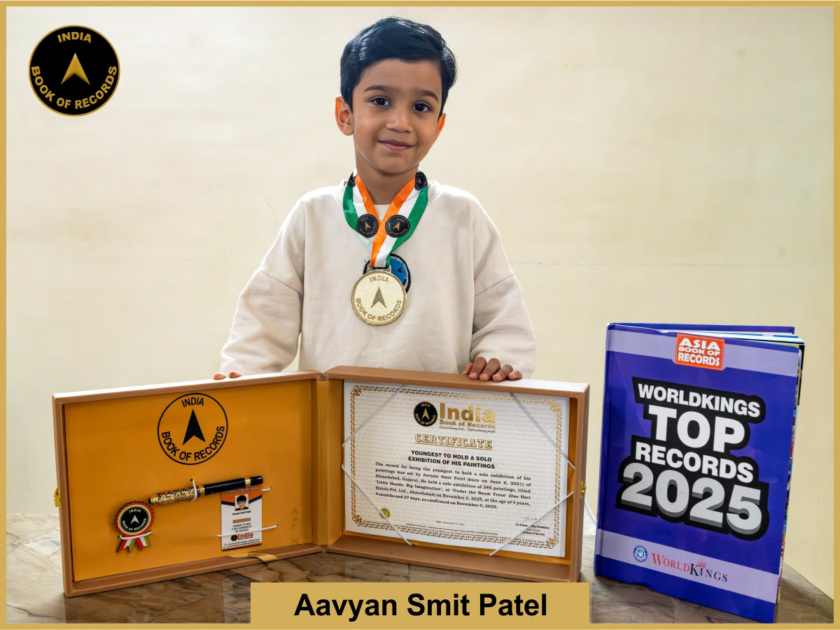 Youngest to hold a solo exhibition of his paintings