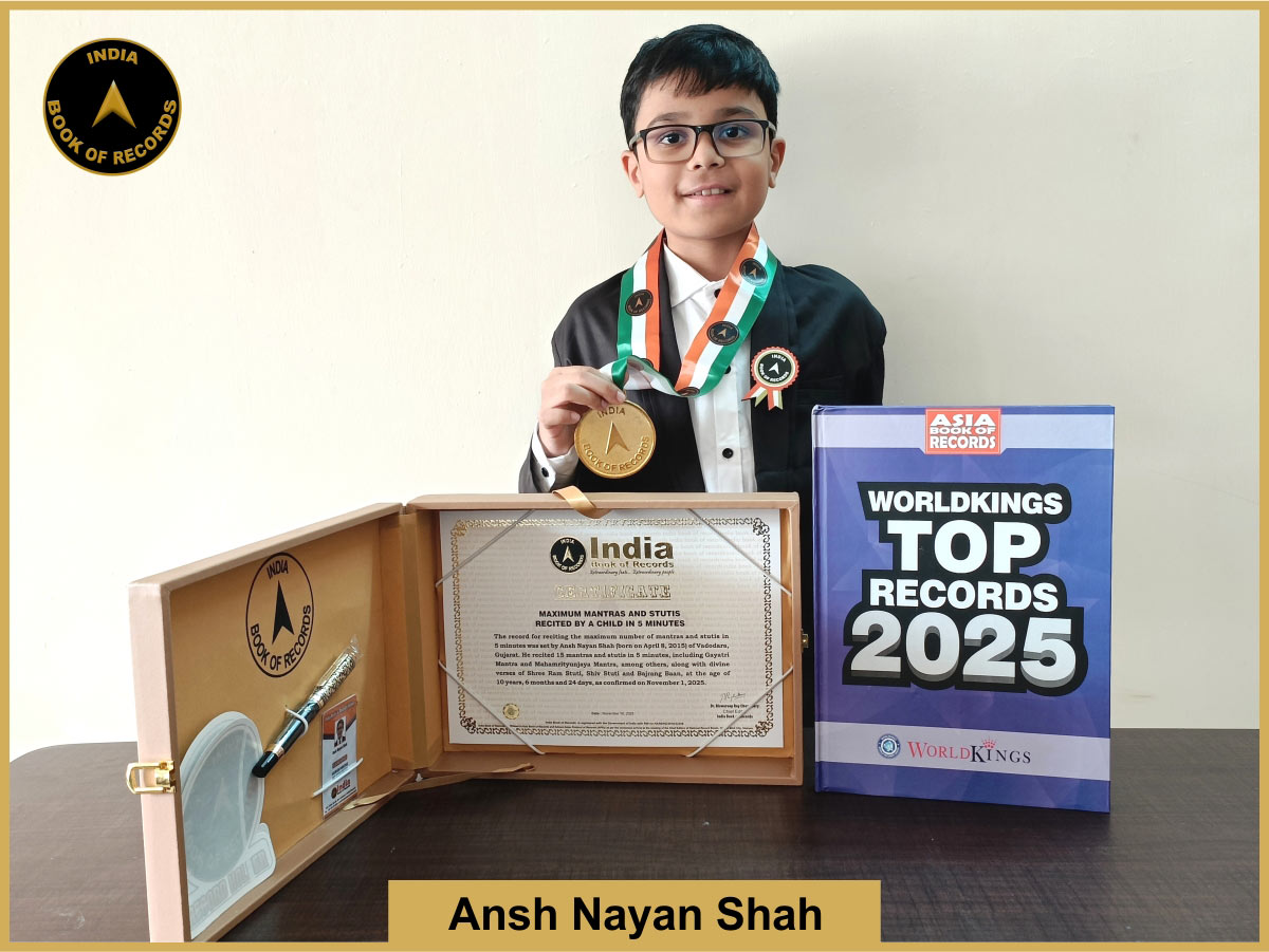 Maximum mantras and stutis recited by a child in 5 minutes